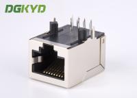 China Front Pin Integrated Magnetics RJ45 Modular Jack with Copper Alloy Shell for CAT 5 UTP, IEEE 802.3ab 1000BASE-T Compliance for sale