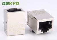 China Front Pin Integrated Magnetics RJ45 Modular Jack with Copper Alloy Shell for CAT 5 UTP, IEEE 802.3ab 1000BASE-T Compliance for sale