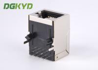 China Front Pin Integrated Magnetics RJ45 Modular Jack with Copper Alloy Shell for CAT 5 UTP, IEEE 802.3ab 1000BASE-T Compliance for sale