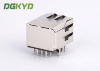 China Surface Mount Shielded Right Angle RJ45 Ethernet Connector 100 BASE-TX with Y/G LED - 8 Position 10/100 Speed for sale
