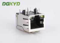 China Surface Mount Shielded Right Angle RJ45 Ethernet Connector 100 BASE-TX with Y/G LED - 8 Position 10/100 Speed for sale