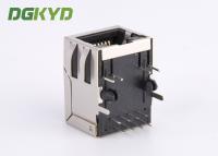 China Surface Mount Shielded Right Angle RJ45 Ethernet Connector 100 BASE-TX with Y/G LED - 8 Position 10/100 Speed for sale