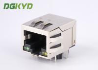China 1000 BASE-TX RJ45 LAN Jack with Magnetic Transformer - 1x1 Tab Down Configuration -40℃ to +85℃ Operating Range for sale
