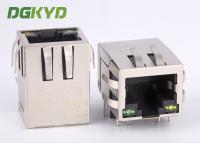 China 1000 BASE-TX RJ45 LAN Jack with Magnetic Transformer - 1x1 Tab Down Configuration -40℃ to +85℃ Operating Range for sale