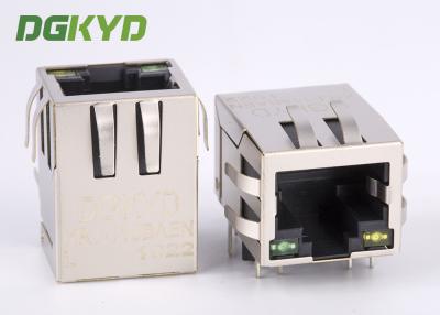 China 1000 BASE-TX RJ45 LAN Jack with Magnetic Transformer - 1x1 Tab Down Configuration -40℃ to +85℃ Operating Range for sale