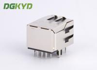 China RJ45 Single Port 10/100 Base-TX Network Connector with G/Y LED and EMI Fingers for sale