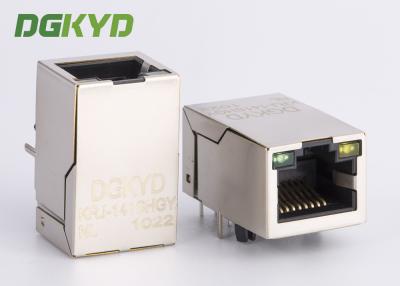China 100Mb Magnetic 8P8C RJ45 Connector with Transformer - Gold Plated Contacts, -40℃ to +85℃ Operation for sale