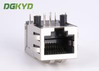 China 90 Degree Right Angle RJ45 Single Port Connector Module with Integrated Magnetics - 10/100 BASE-TX, -40℃ to +85℃ for sale
