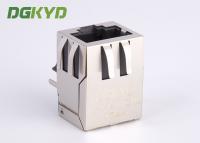 China 90 Degree Right Angle RJ45 Single Port Connector Module with Integrated Magnetics - 10/100 BASE-TX, -40℃ to +85℃ for sale