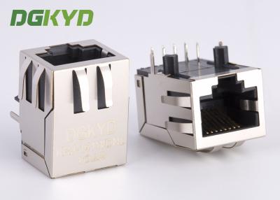 China 90 Degree Right Angle RJ45 Single Port Connector Module with Integrated Magnetics - 10/100 BASE-TX, -40℃ to +85℃ for sale