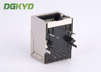 China Cat5 Megabit Integrated Magnetic RJ45 Connector 8P8C Jack with 10G BASE-T Speed and Gold 6u-50u Plating for sale