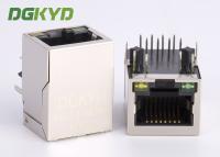 China Cat5 Megabit Integrated Magnetic RJ45 Connector 8P8C Jack with 10G BASE-T Speed and Gold 6u-50u Plating for sale