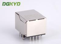 China 90 Degree Shielded RJ45 Ethernet Jack with Magnetic 8-Position 10G BASE-T Connector - KRJ-146GYPLWNL for sale