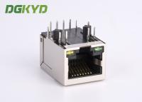 China 90 Degree Shielded RJ45 Ethernet Jack with Magnetic 8-Position 10G BASE-T Connector - KRJ-146GYPLWNL for sale