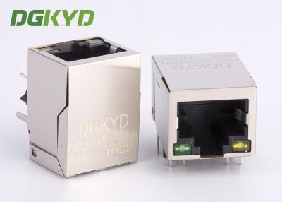 China 90 Degree Shielded RJ45 Ethernet Jack with Magnetic 8-Position 10G BASE-T Connector - KRJ-146GYPLWNL for sale