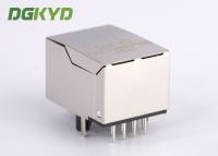 China Custom 10/100BASE-T RJ45 Modular Connector with Transformer 8-Position 1x1 Tab Down -40℃ to +85℃ for sale