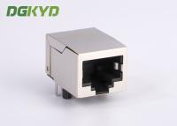 China Custom 10/100BASE-T RJ45 Modular Connector with Transformer 8-Position 1x1 Tab Down -40℃ to +85℃ for sale