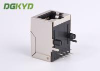 China Custom 10/100BASE-T RJ45 Modular Connector with Transformer 8-Position 1x1 Tab Down -40℃ to +85℃ for sale