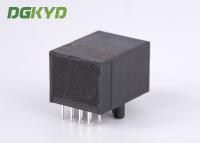 China 10/100BASE 1x1 Tab Down RJ45 Network Connector with Transformer PBT Black 20.5mm Length -40℃ to +85℃ for sale