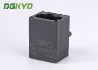 China 10/100BASE 1x1 Tab Down RJ45 Network Connector with Transformer PBT Black 20.5mm Length -40℃ to +85℃ for sale