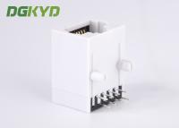 China Unshielded White RJ45 Single Port Ethernet Jack with Magnetics 100Base-TX 1500Vrms for sale