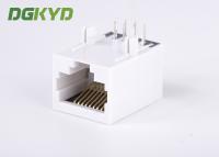 China Unshielded White RJ45 Single Port Ethernet Jack with Magnetics 100Base-TX 1500Vrms for sale