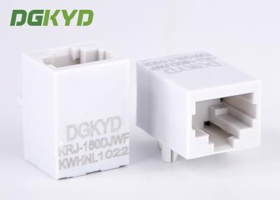 China Unshielded White RJ45 Single Port Ethernet Jack with Magnetics 100Base-TX 1500Vrms for sale