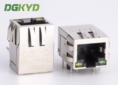 China Right Angle RJ45 Single Port Jack with Magnetics 8P8C 1500Vrms for Router for sale