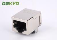 China Shielded Right Angle Magnetics RJ45 Connector 8-Port 1500Vrms Isolation for CAT5/CAT6 Ethernet for sale