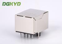China Shielded Right Angle Magnetics RJ45 Connector 8-Port 1500Vrms Isolation for CAT5/CAT6 Ethernet for sale