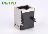 China Shielded Right Angle Magnetics RJ45 Connector 8-Port 1500Vrms Isolation for CAT5/CAT6 Ethernet for sale