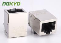China Shielded Right Angle Magnetics RJ45 Connector 8-Port 1500Vrms Isolation for CAT5/CAT6 Ethernet for sale