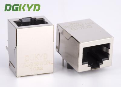 China Shielded Right Angle Magnetics RJ45 Connector 8-Port 1500Vrms Isolation for CAT5/CAT6 Ethernet for sale