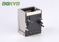 China Single Port RJ45 Modular Jack with Integrated Magnetics 1000 Base G/Y LED - 350μH OCL, 1500Vrms Isolation for sale