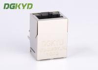 China Single Port RJ45 Modular Jack with Integrated Magnetics 1000 Base G/Y LED - 350μH OCL, 1500Vrms Isolation for sale