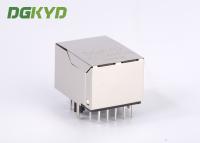 China Single Port RJ45 Modular Jack with Integrated Magnetics 1000 Base G/Y LED - 350μH OCL, 1500Vrms Isolation for sale