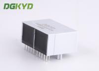 China 1x2 Ganged Dual Port RJ45 PCB Connector with Magnetic Jack - 8 Position, -40℃ to +85℃ Operating Range for sale