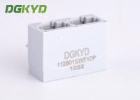 China 1x2 Ganged Dual Port RJ45 PCB Connector with Magnetic Jack - 8 Position, -40℃ to +85℃ Operating Range for sale