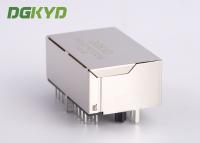 China 2 Port RJ45 Ethernet Connector with Integrated Magnetics 8P8C 10/100Base-Tx for Switch for sale