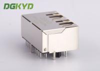China Metal shielded dual port CAT 5 Ethernet Cable connector RJ45 with transformers for sale
