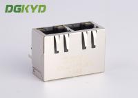 China Metal shielded dual port CAT 5 Ethernet Cable connector RJ45 with transformers for sale