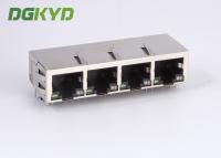 China 4-Port RJ45 Connector with Integrated Magnetics 100 BASE-TX 21.3mm Length for Network Applications for sale