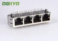 China 4-Port RJ45 Connector with Integrated Magnetics 100 BASE-TX 21.3mm Length for Network Applications for sale