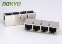 China 4-Port RJ45 Connector with Integrated Magnetics 100 BASE-TX 21.3mm Length for Network Applications for sale
