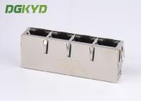 China 4-Port RJ45 Connector with Integrated Magnetics 100 BASE-TX 21.3mm Length for Network Applications for sale