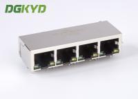 China 10/100BASE EMI Network Modular RJ45 Jack with Integrated Magnetics 1x4 Port 21.3mm 1500Vrms Isolation for sale