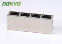 China 10/100BASE EMI Network Modular RJ45 Jack with Integrated Magnetics 1x4 Port 21.3mm 1500Vrms Isolation for sale