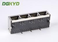 China 10/100BASE EMI Network Modular RJ45 Jack with Integrated Magnetics 1x4 Port 21.3mm 1500Vrms Isolation for sale