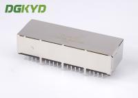 China 10/100BASE EMI Network Modular RJ45 Jack with Integrated Magnetics 1x4 Port 21.3mm 1500Vrms Isolation for sale