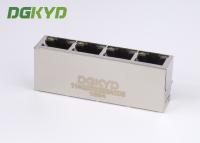 China 1x4 Quad Port Gigabit Ethernet RJ45 Connector with Magnetics - 1500Vrms Isolation, -40℃ to +85℃ Operating Range for sale